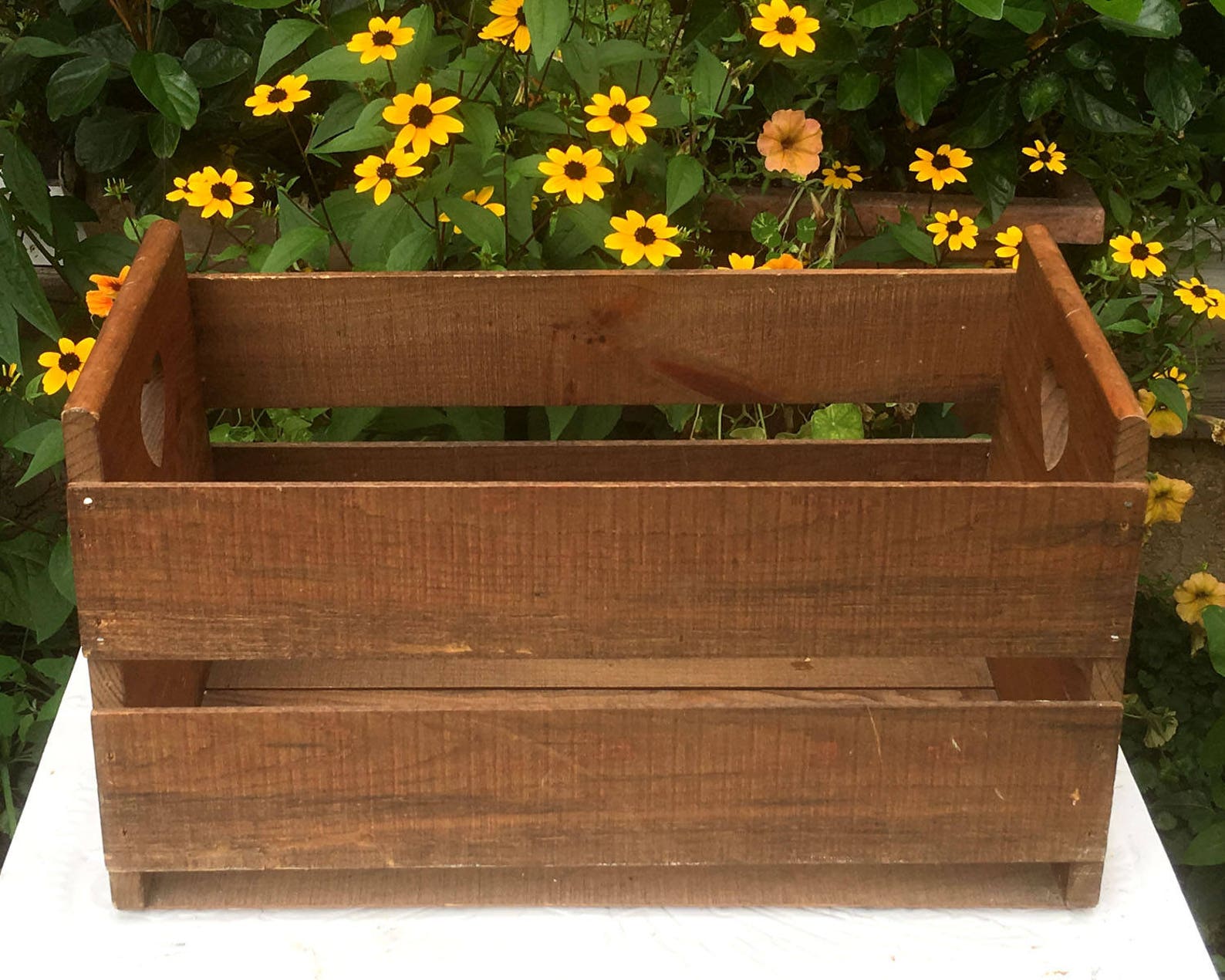 Vintage Large Wood Slat Crate Heart-shaped Cut Outs Solid - Etsy