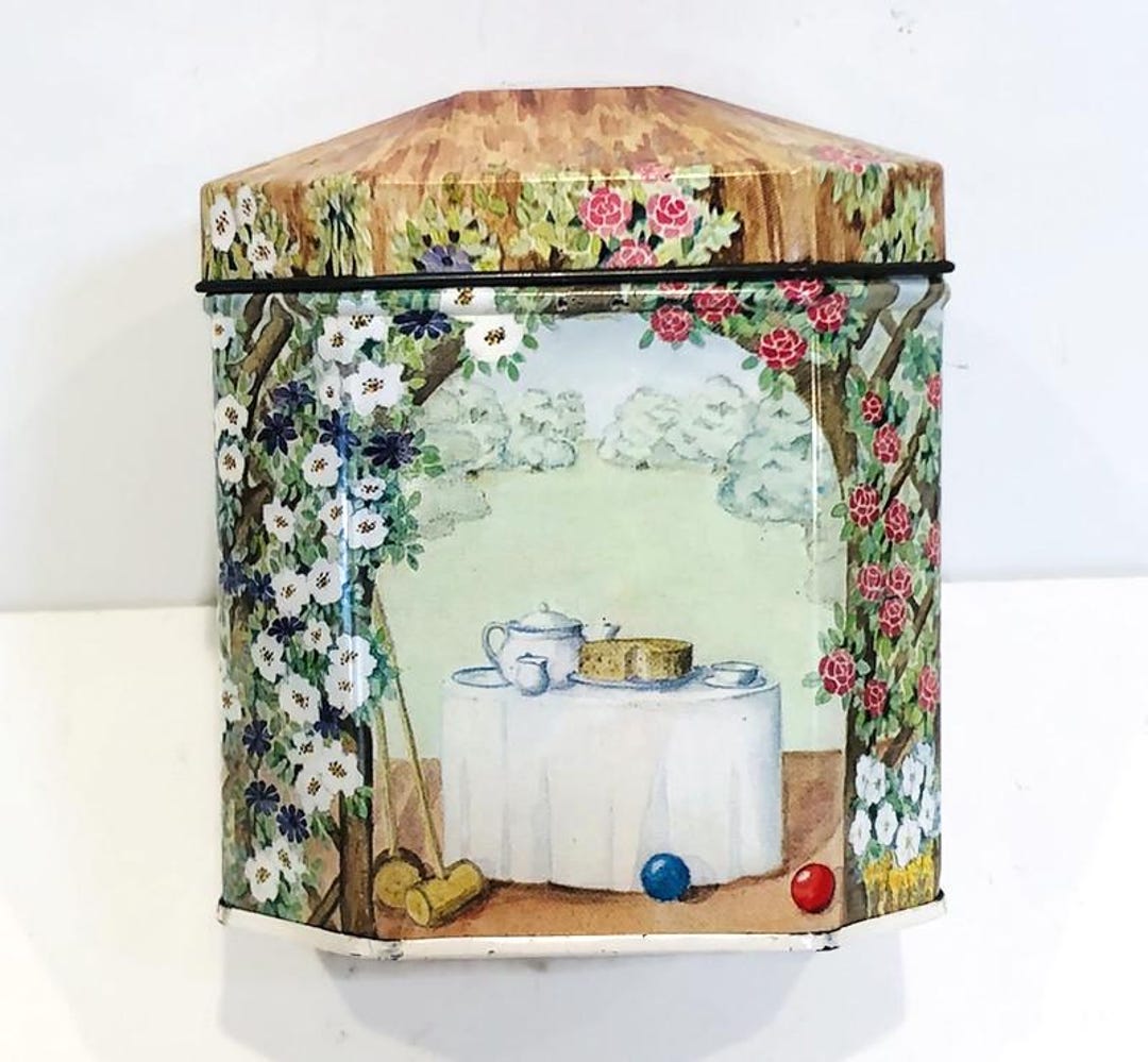 Colorful Vintage 8-sided Tin, "summer House", Designed for the National ...