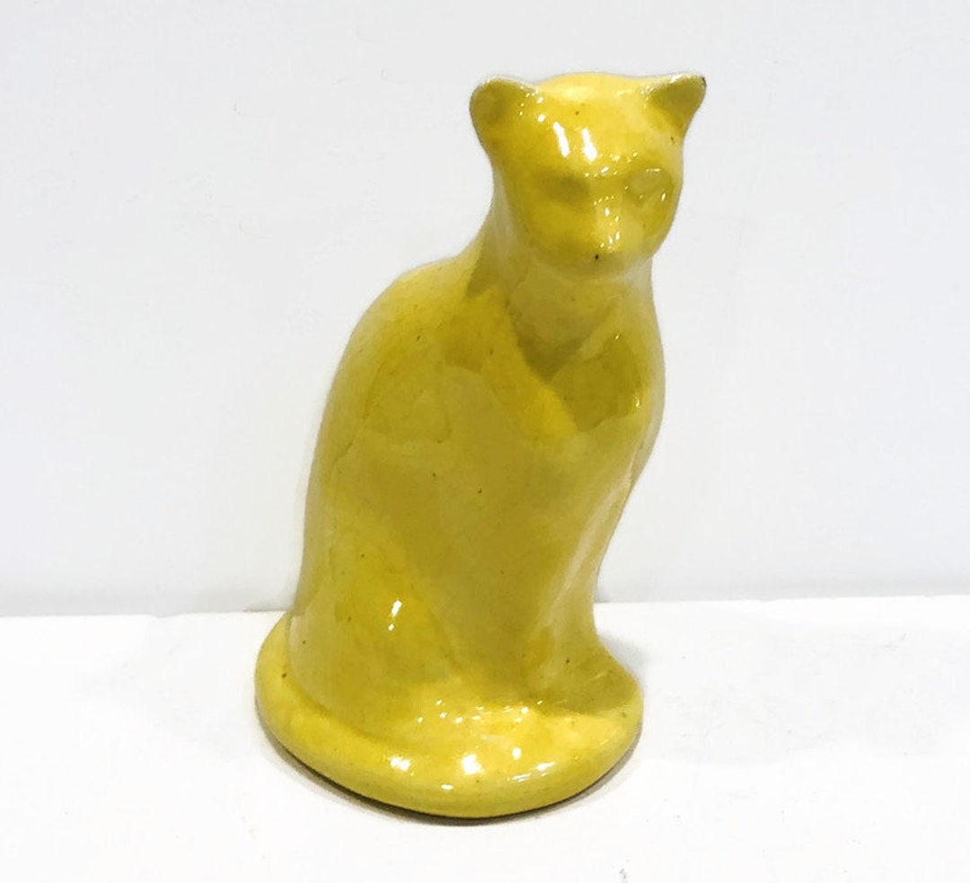 Vintage Simple Yellow Ceramic Cat, Circa 1953 - Etsy