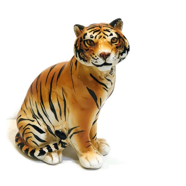 Porcelain Tiger Figurine - Etsy