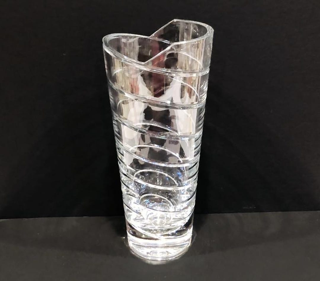 Vintage Tall Lead Crystal Vase, "aztec" Design by Atlantis , Seashell ...