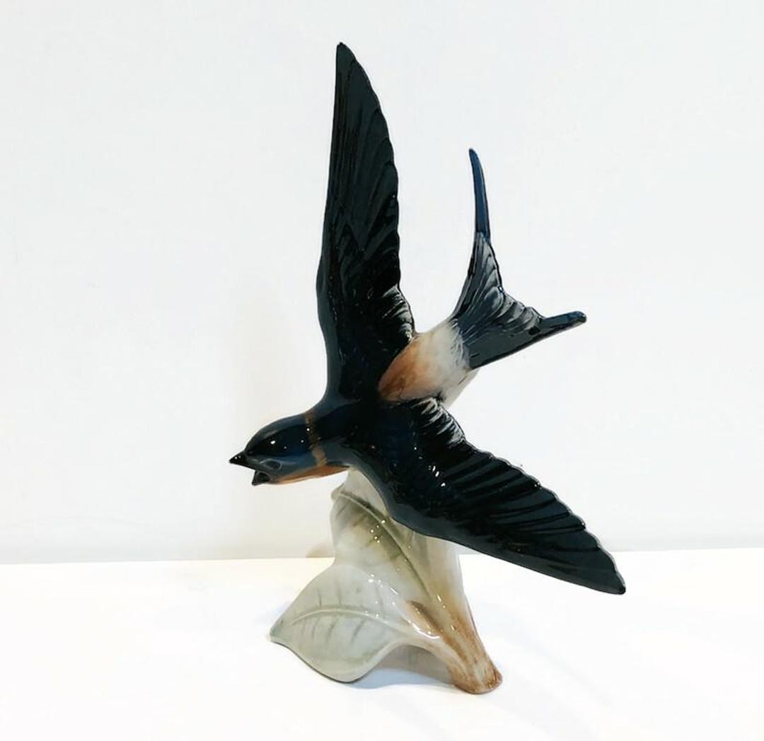 Vintage Goebel "red Rumped Swallow" Bird Figurine, Glossy Finish ...