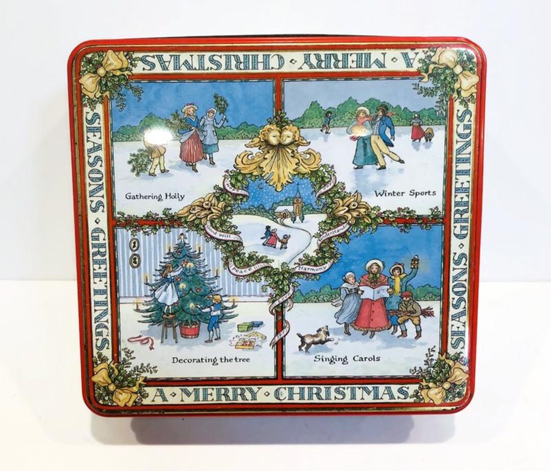 Vintage Large Christmas Tin - "12 Days of Christmas", Perfect for ...