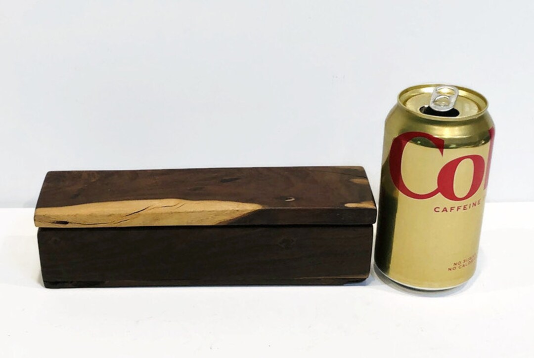 Vintage Handmade Solid Wood Box, Two Tone Wood, Very Dense, Heavy Wood ...