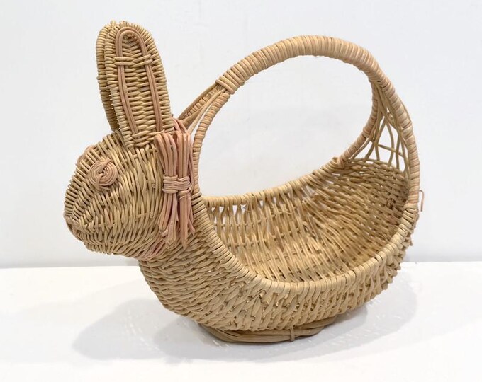 Vintage Wicker Bunny Basket - so Sweet! - Etsy