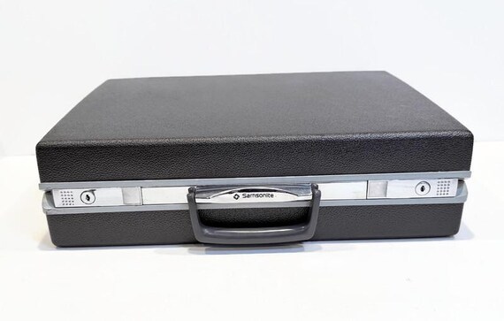 Classic Vintage Samsonite Dark Gray Hard-Shell Briefc… - Gem