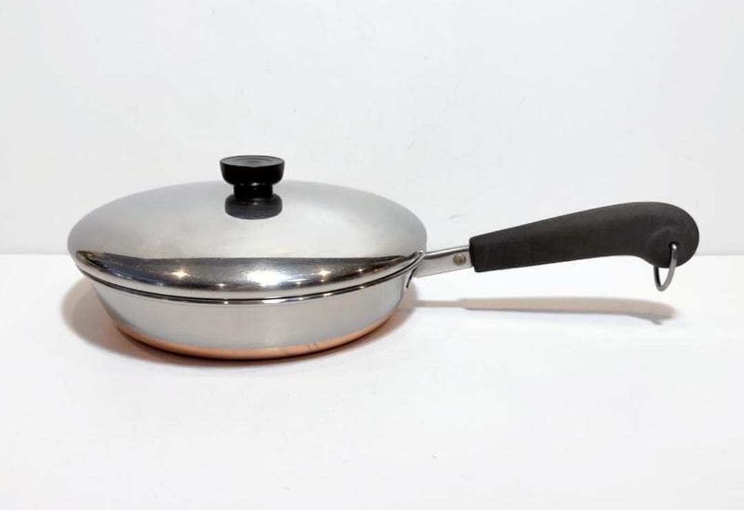 9 Inch Sauté Pan, Vintage Revere Ware Copper Bottomed Pan With Lid ...