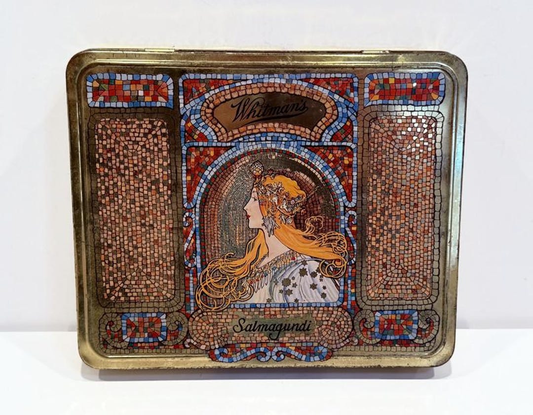 Vintage Thin Profile Tin, Whitmans salmagundi Candy Tin, Beautiful ...