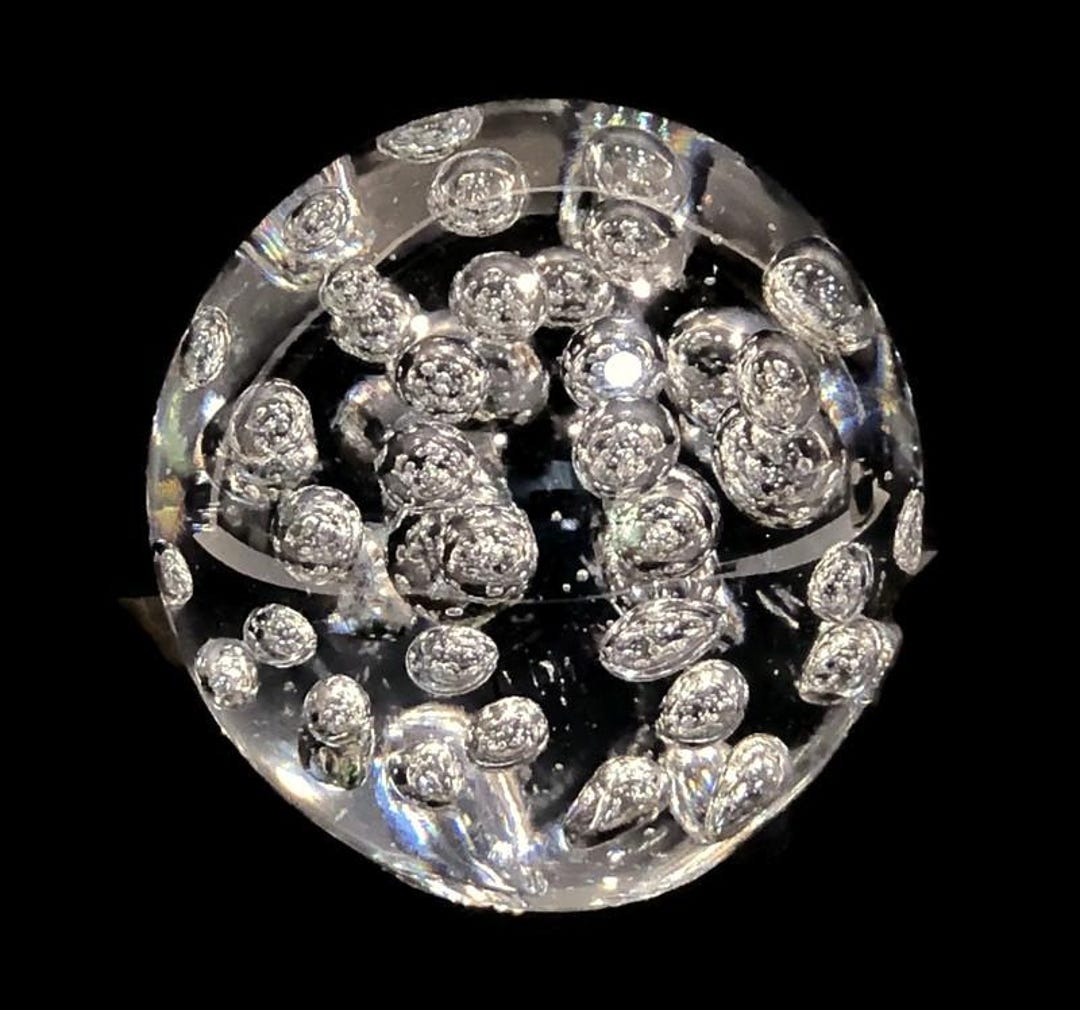 Vintage Large Clear Solid Glass Paperweight, Sphere, With Interior ...