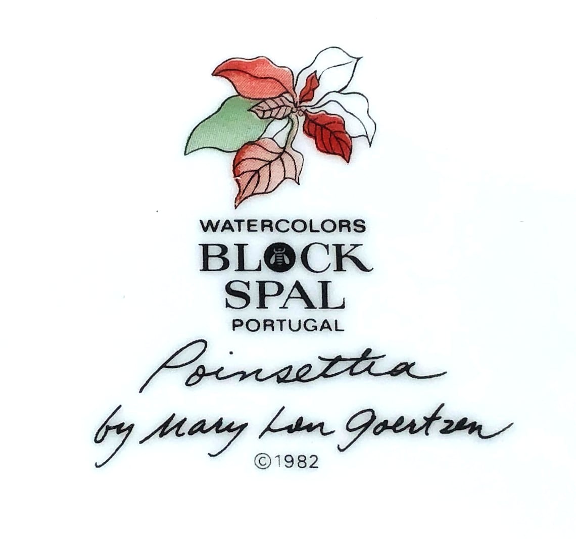 Vintage Block Spal poinsettia Salad Plate Circa - Etsy