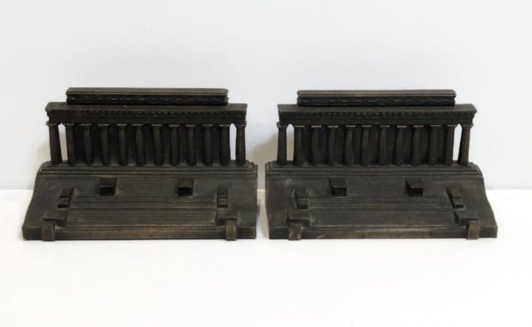 Vintage "lincoln Memorial", HEAVY Cast Metal Bookends, Lincoln Memorial ...