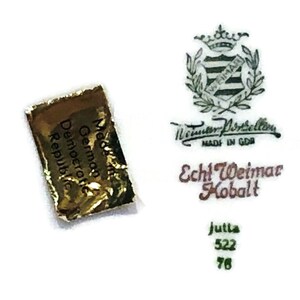 Vintage Cobalt Blue and Gold Large Plate, "echt Weimar Kobalt ...