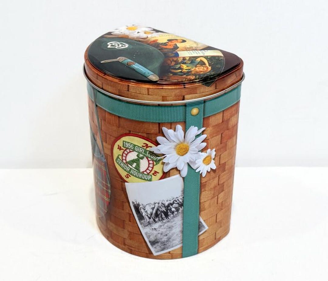 Backpack Shaped Girl Scout Tin, Cloth Straps, Lidded Tin - Etsy