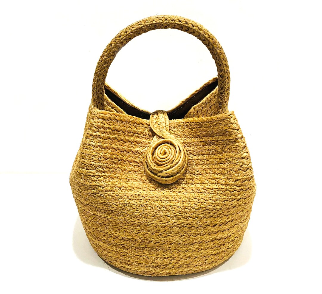 Vintage Woven Grass Mini Purse, Lightweight, Woven Natural Materials ...