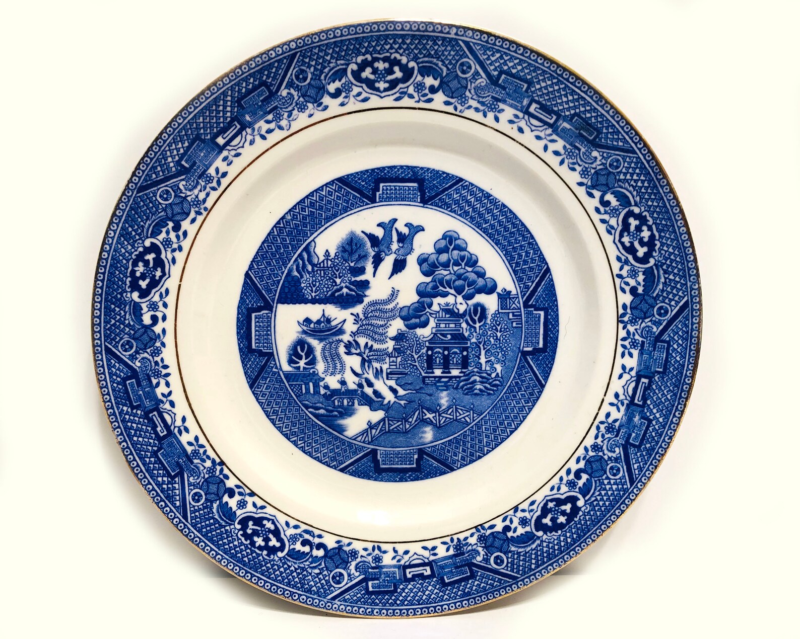 Pair of Vintage Salad Plates willow Blue and - Etsy