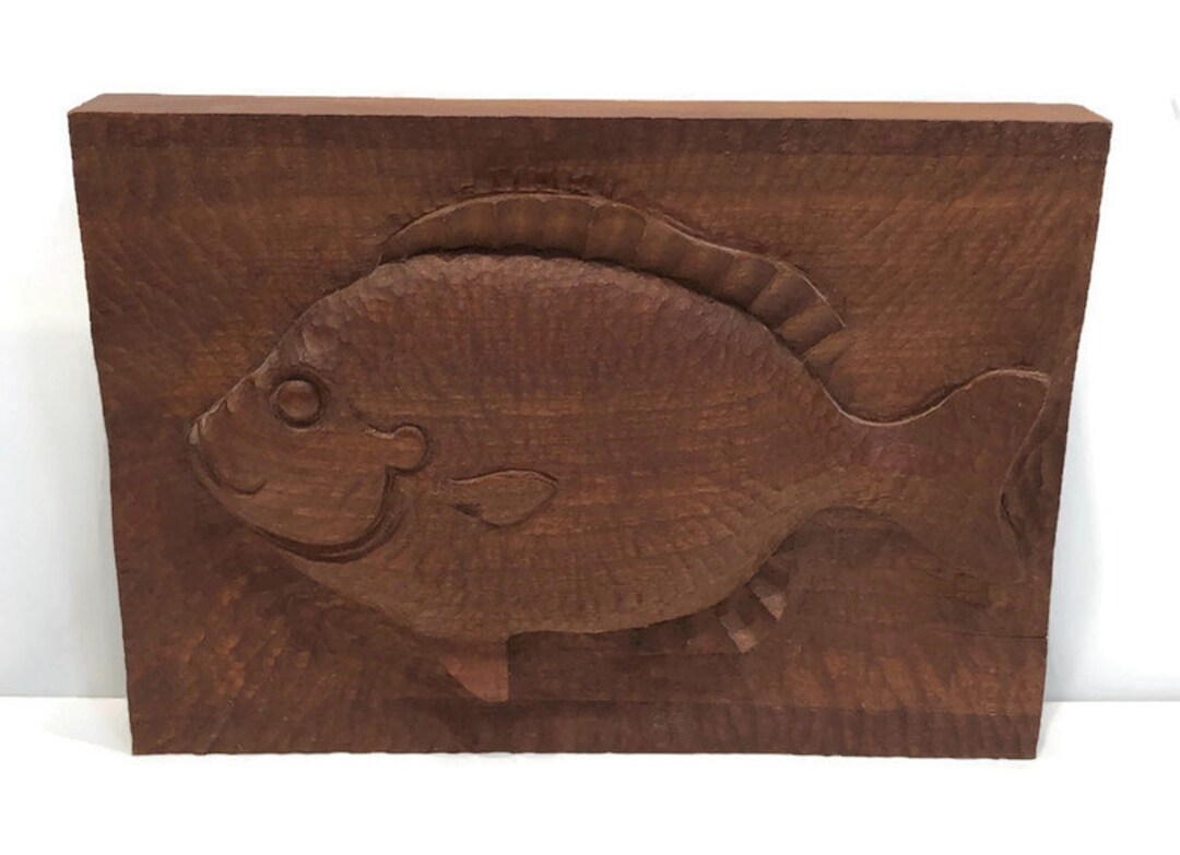 Unique Relief Carved Fish Wood Plaque, Hand Carved Wood Fish Plaque - Etsy