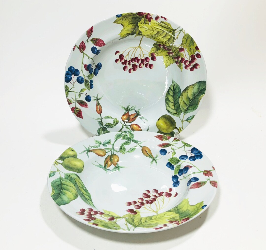 Spode "woodland Harvest" Rimmed Soup Bowl, Fruits, Berries, Rose Hips ...