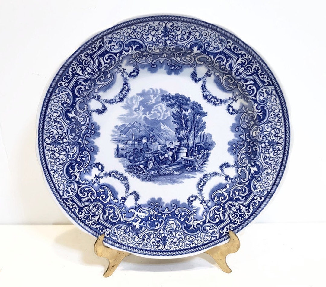 Vintage Spode Blue and White 10.5 Dinner Plate, Blue Room Collection, continental Views - Etsy