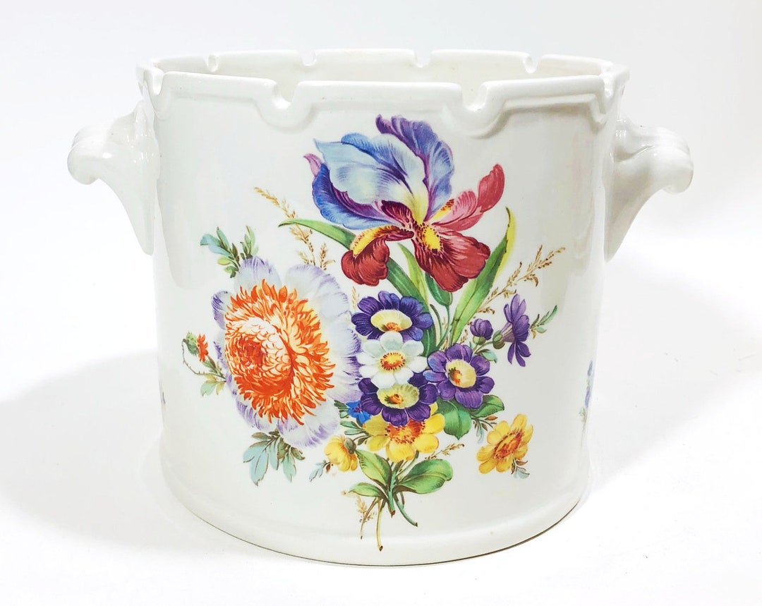 Vintage Mottahedeh Large Handled Cachepot, Planter/pot or Ceramic Ice ...