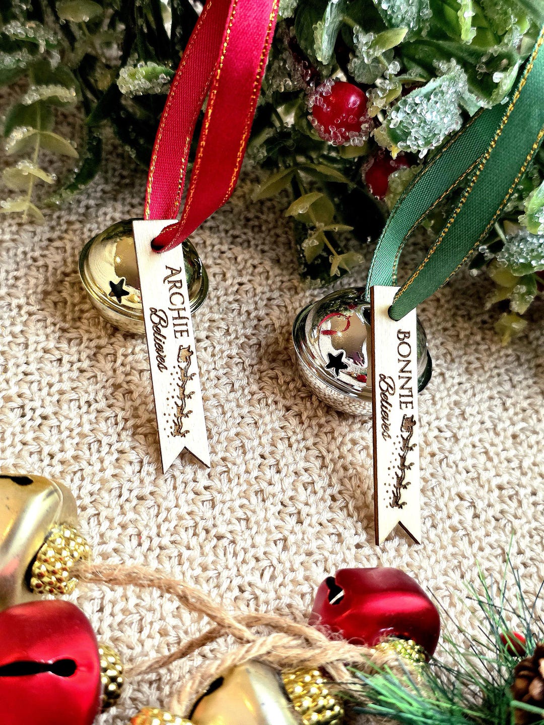 Personalised Believe Bell | Christmas Jingle Bell Ornament | Custom ...
