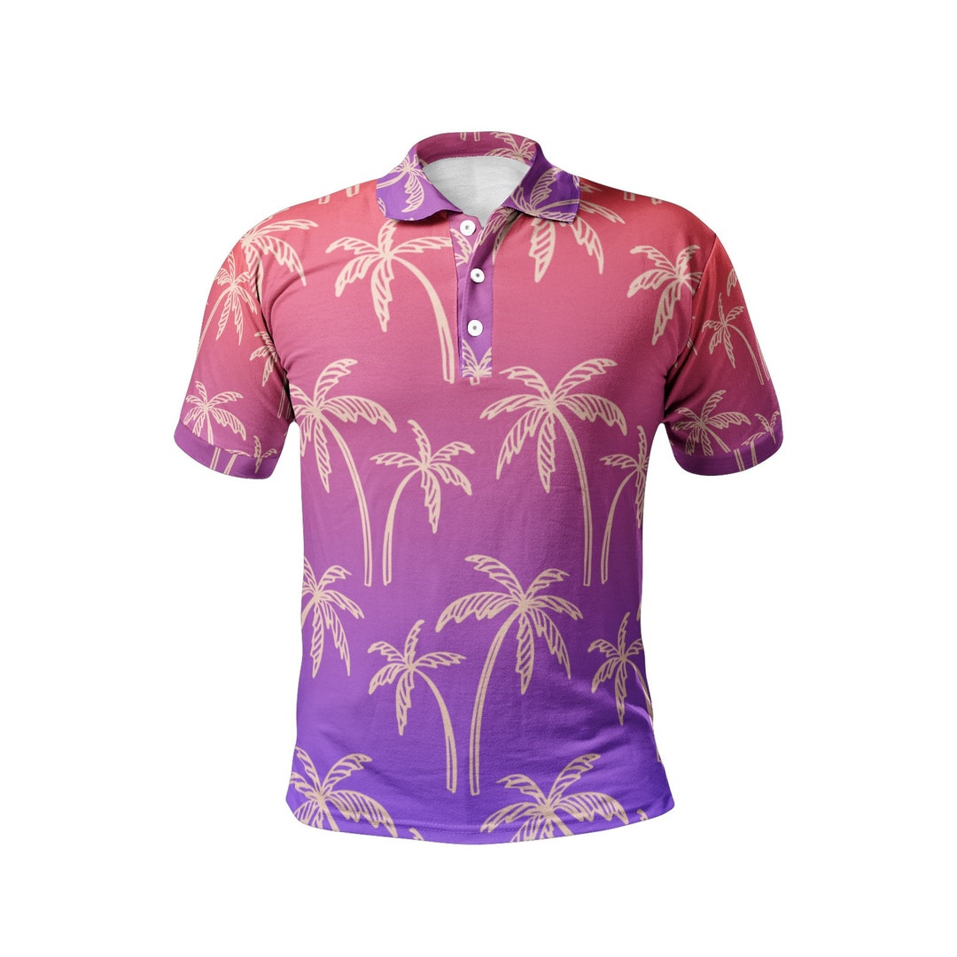Men's Golf Polo, Hawaiian Golf Shirt, Vibrant Polo Shirts Golf Apparel ...