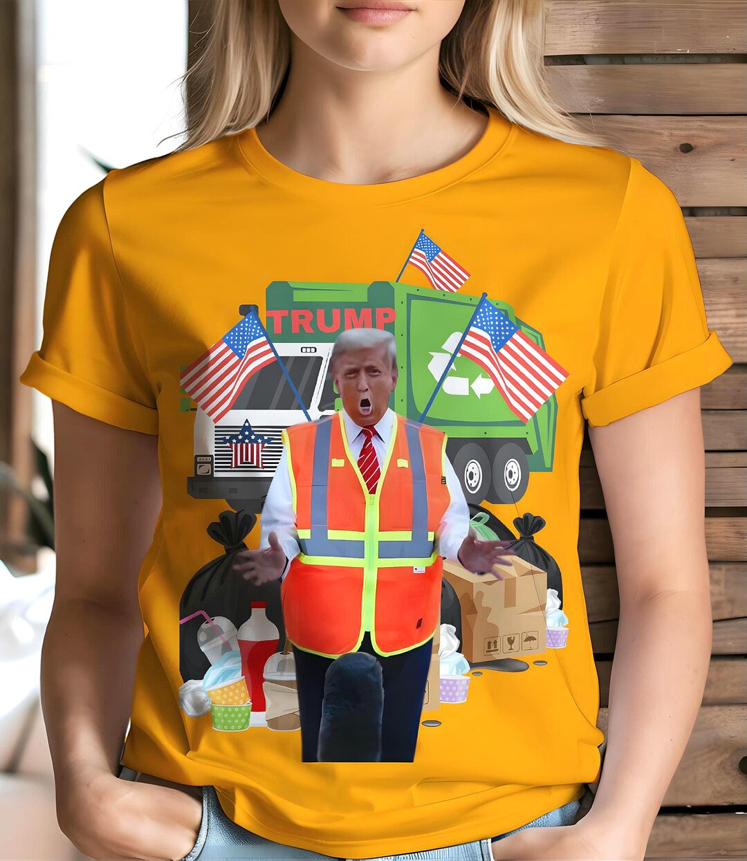 Trump Shirt Trump in Garbage Truck, Trump Riding in a Trump Garbage ...