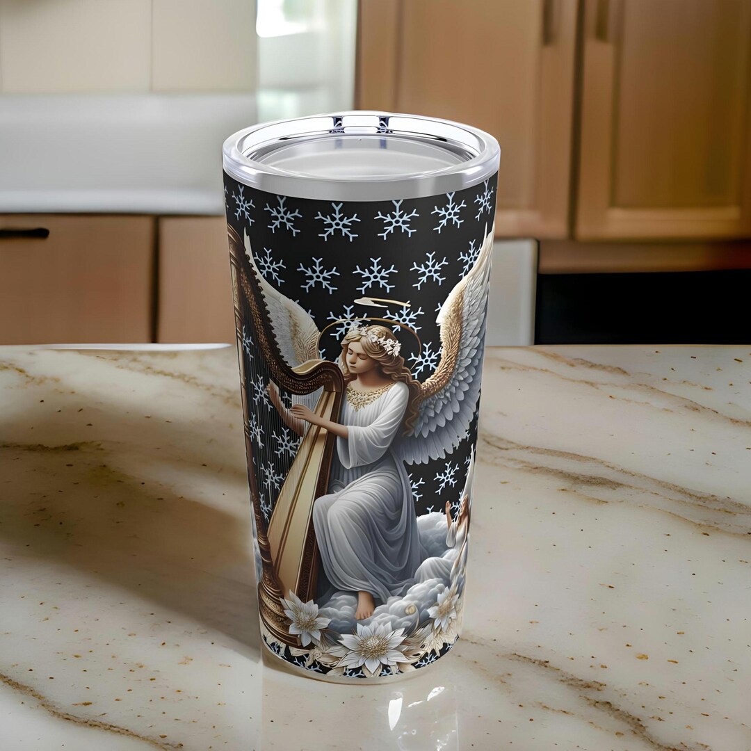 Angel Harp Travel Mug Heavenly Artwork, Perfect Gift for Music Lovers ...