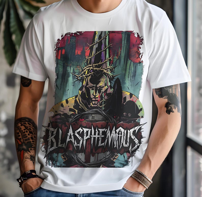 Blasphemous Video Game Shirt - Dark Gothic Fantasy, Medieval Religious ...
