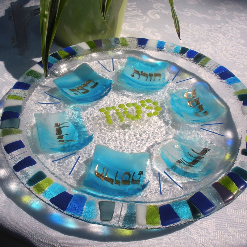 Glass Fused Seder Plate - Etsy