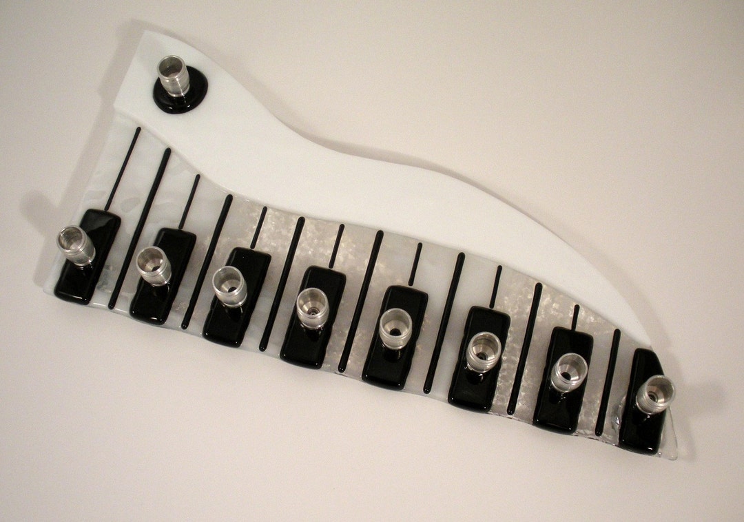 Musical Piano Glass Fused Menorah, Kids Menorah, Jewish Wedding Gift ...