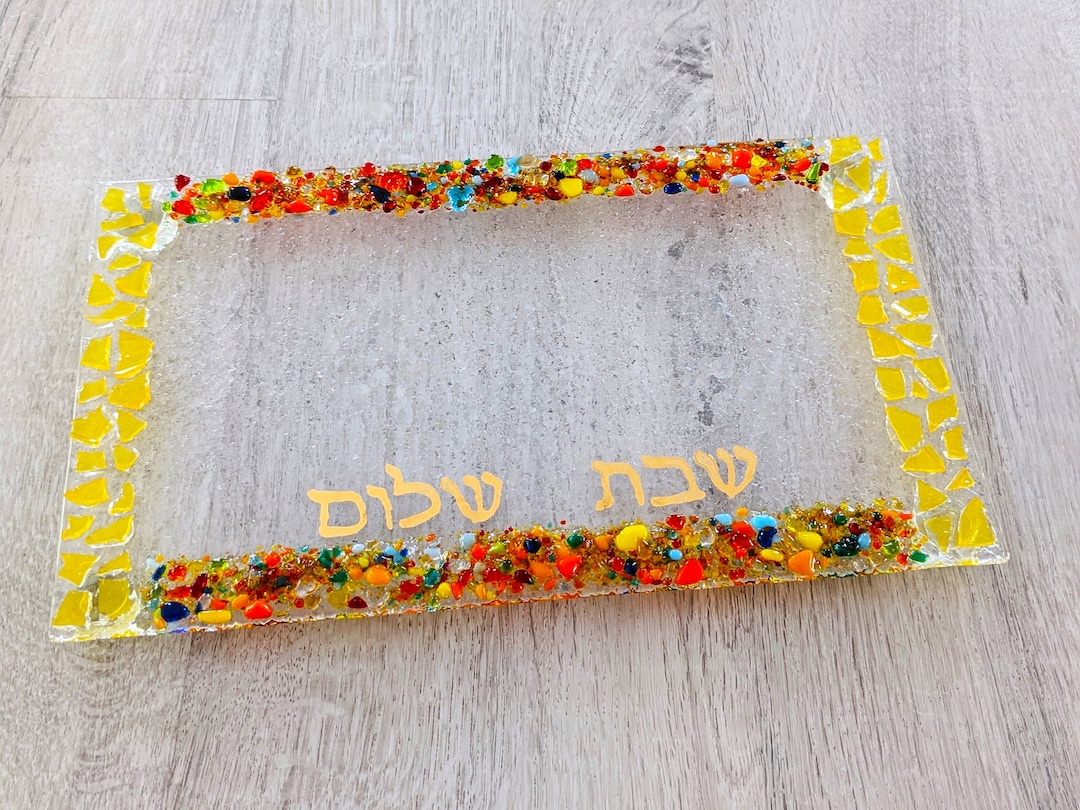 Wedding Shards Shabbat Dripping Plate, Jewish Chuppah Shards Candle ...