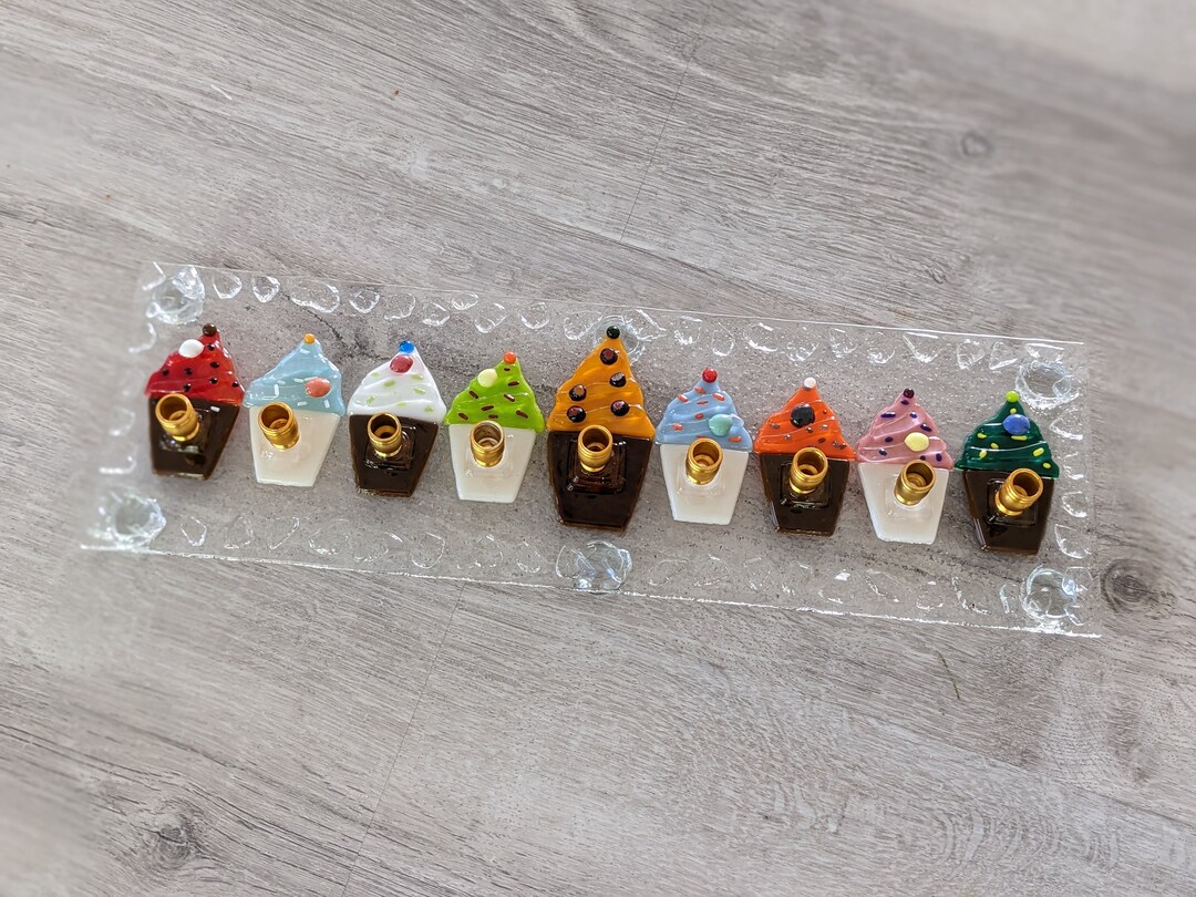 Cupcakes Glass Fused Menorah, Fun Kids Menorah, Colorful Whimsical ...