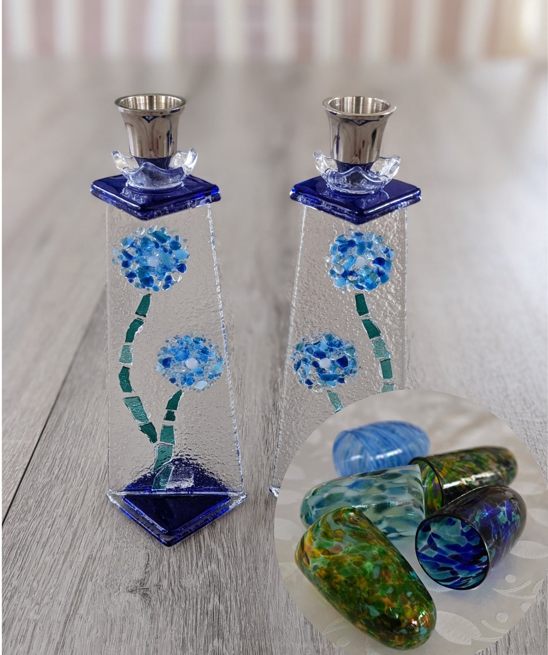 Flowers for Shabbat Chuppah Glass Shabbat Candlesticks & Chuppah Cup ...