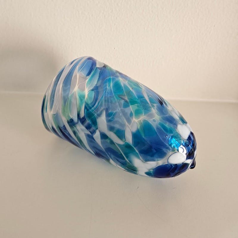 Handblown Blue Glass Cup - Etsy