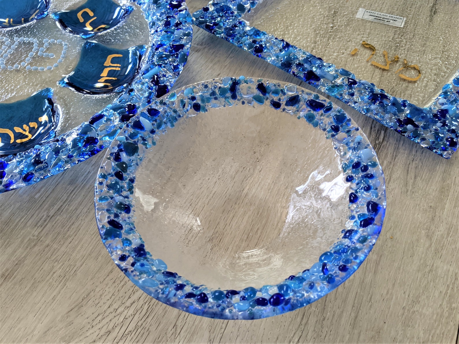 Blue Shards Haroseth Bowl Passover Gift Small Colorful Round - Etsy