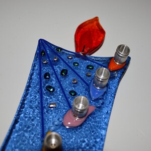 Fancy Candle Glass Fused Menorah, Kids Menorah, Kosher Chanukiya, Fun ...