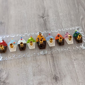 Cupcakes Glass Fused Menorah, Fun Kids Menorah, Colorful Whimsical ...