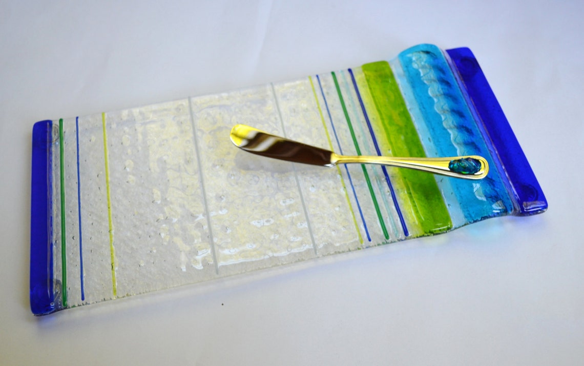 Striped Colorful Cheese Plate, Housewarming Gift, Friendship Gift ...