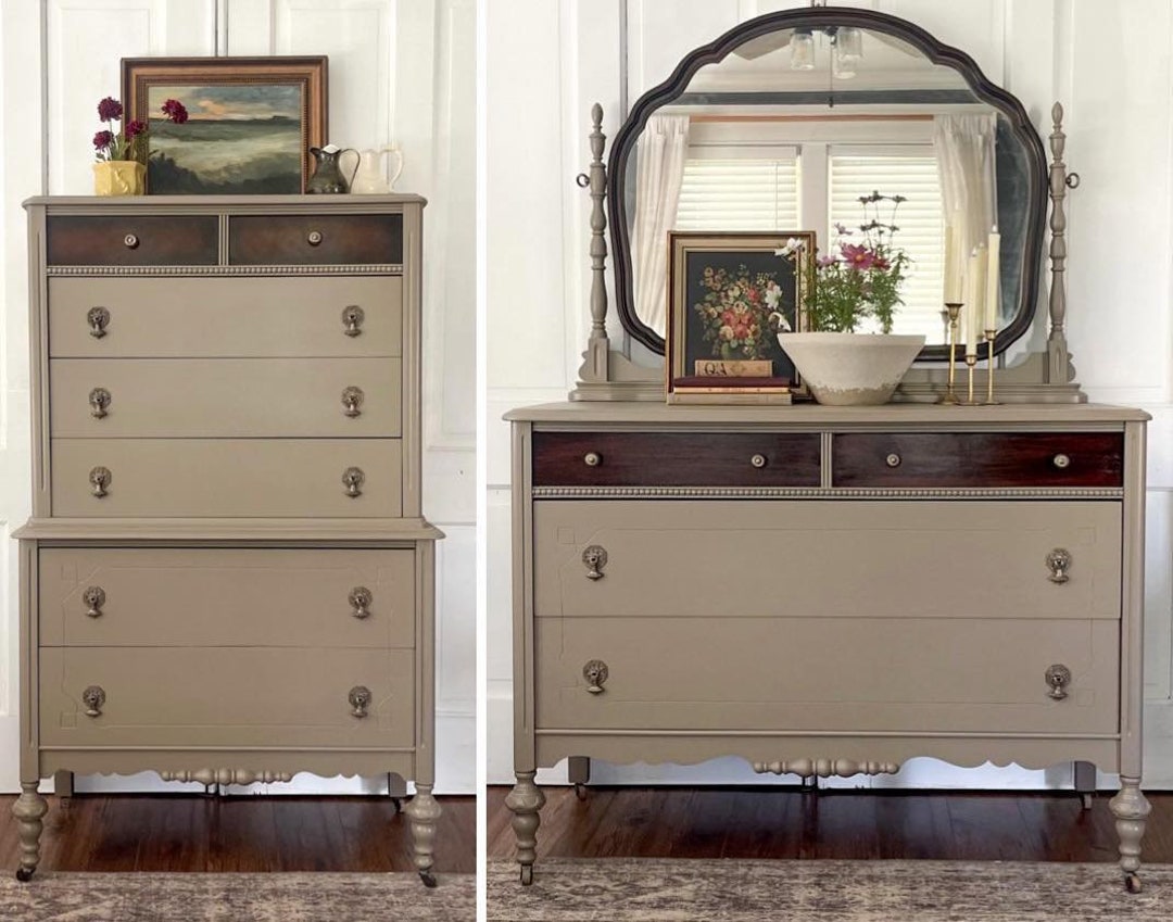 SOLD Refinished Antique Dresser Set - Etsy