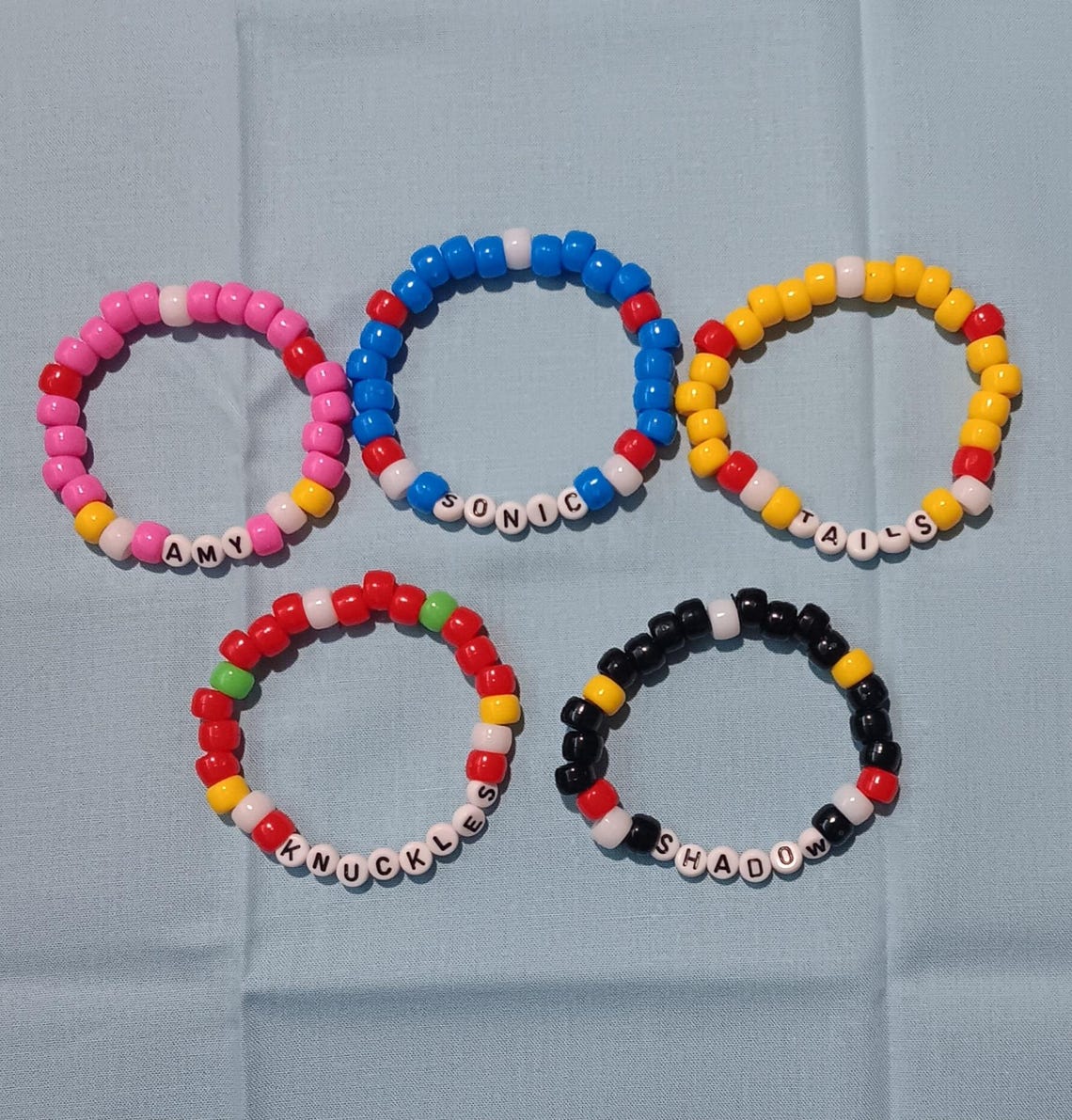 Sonic Kandi Bracelets Singles: Sonic, Tails, Amy, Shadow, Knuckles - Etsy