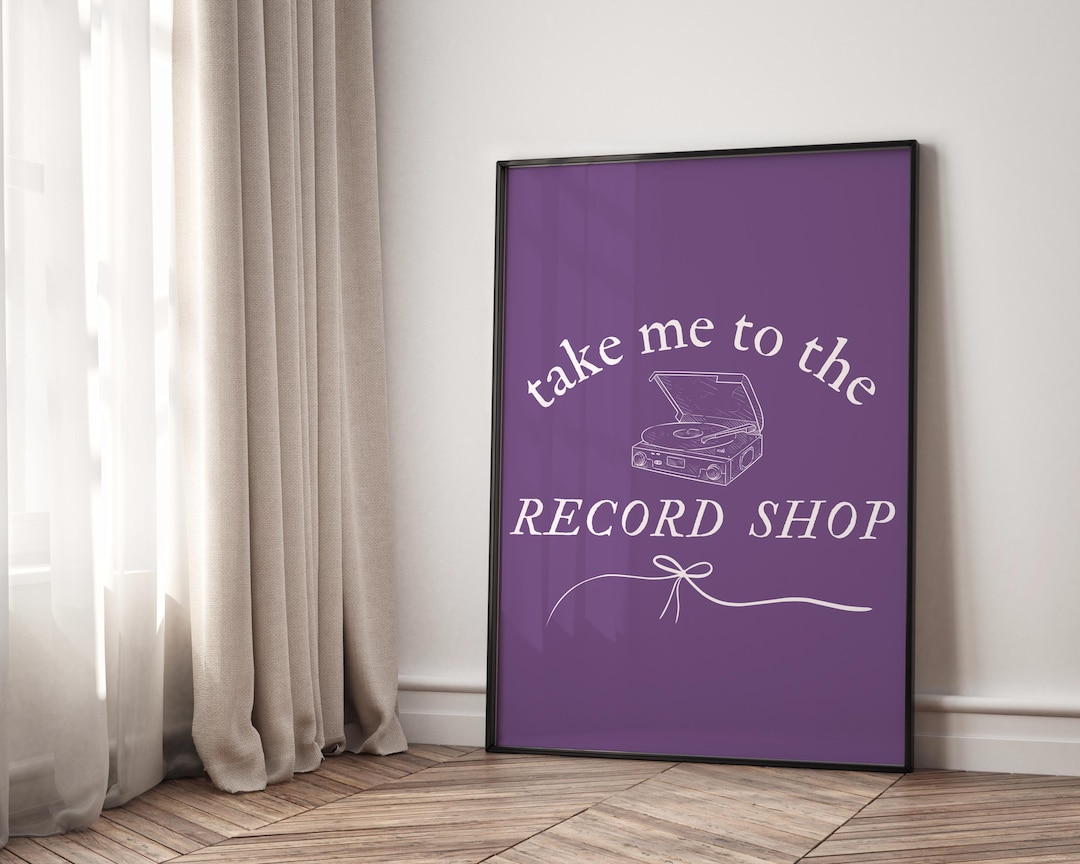 Record Shop Print | Minimalist Record Shop Sign | Trendy Music Poster ...
