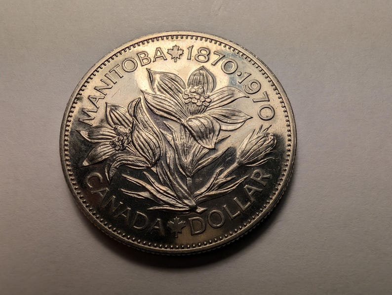 1970 Canada Manitoba Centennial Dollar Coin - Vintage Commemorative Silver Dollar, Canadian Coin ...
