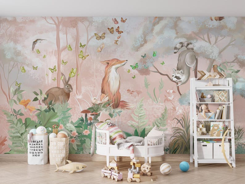 Whimsical Woodland Animals Wallpaper Enchanting Forest Theme for ...