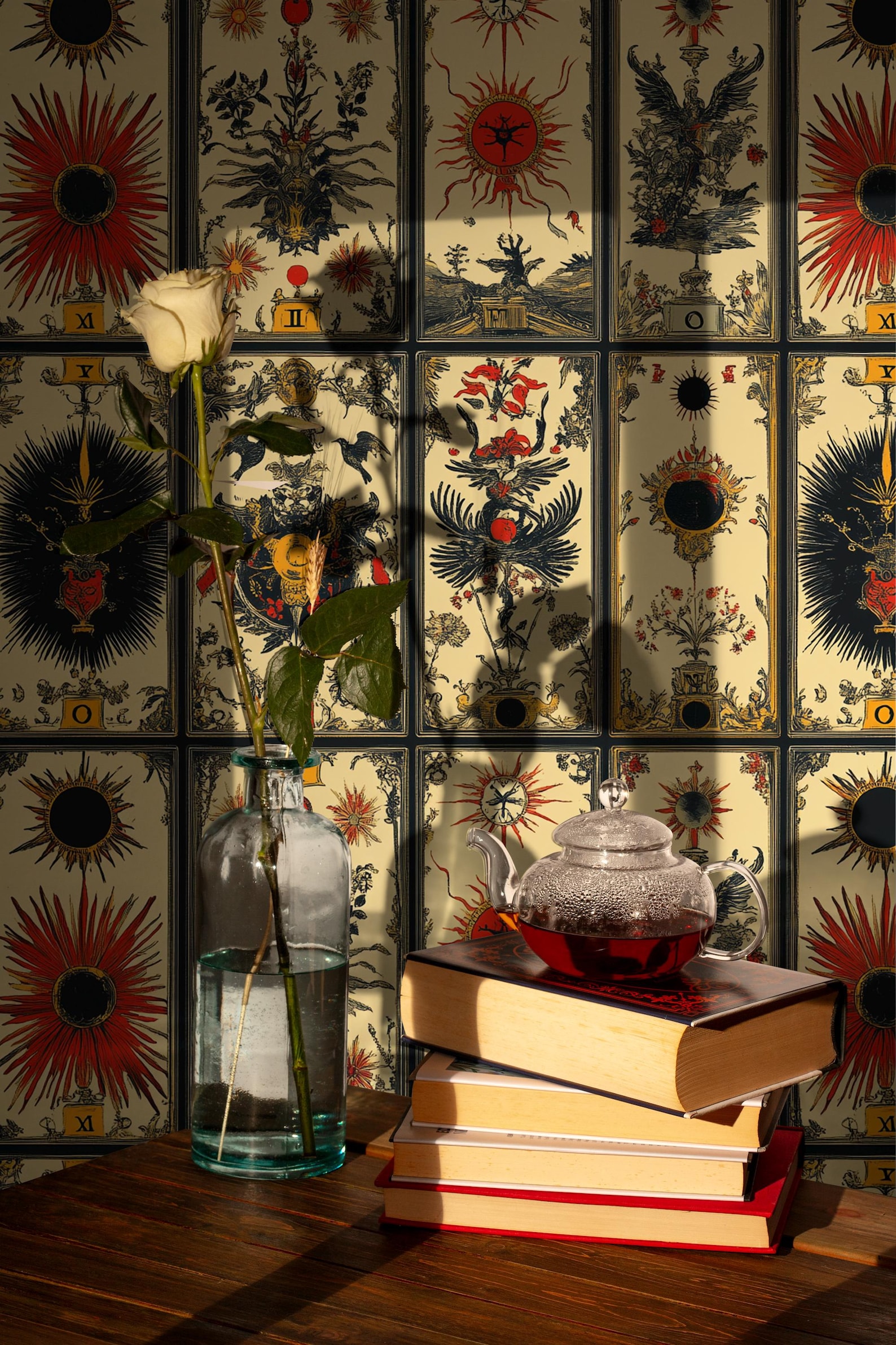 Vintage Tarot Card Wallpaper: Celestial Peel and Stick Wall Mural - Etsy