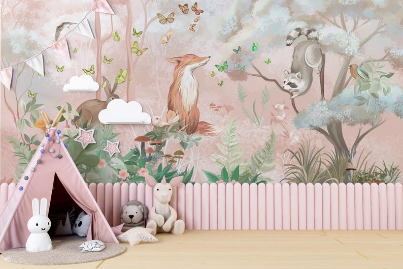Whimsical Woodland Animals Wallpaper - Enchanting Forest Theme for ...