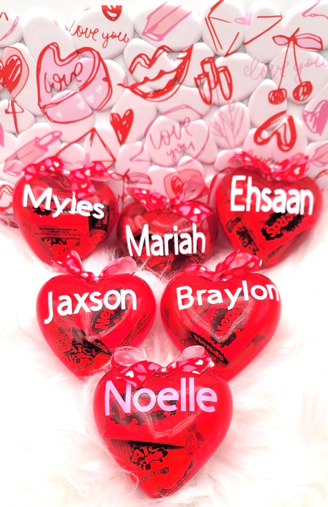 Personalized Valentine’s Day Fillable Hearts!! Prefilled With Sweet ...
