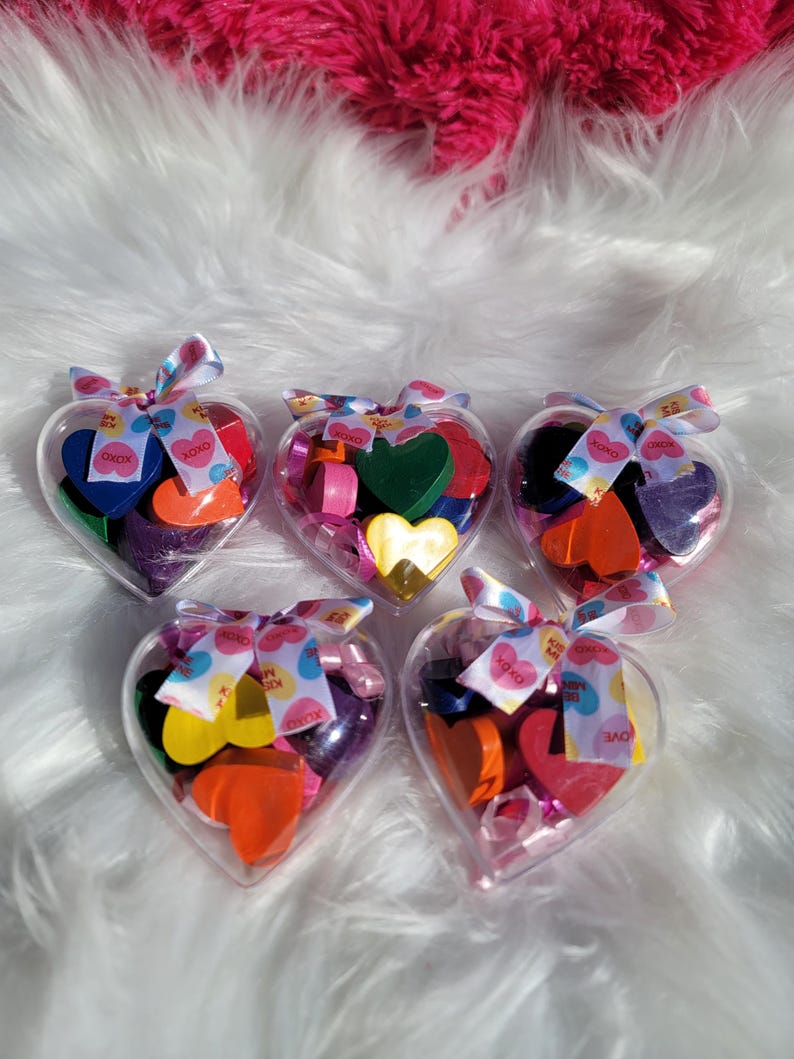Handmade Heart Crayons, Valentine's Day Gift Set With Coloring Book - Etsy