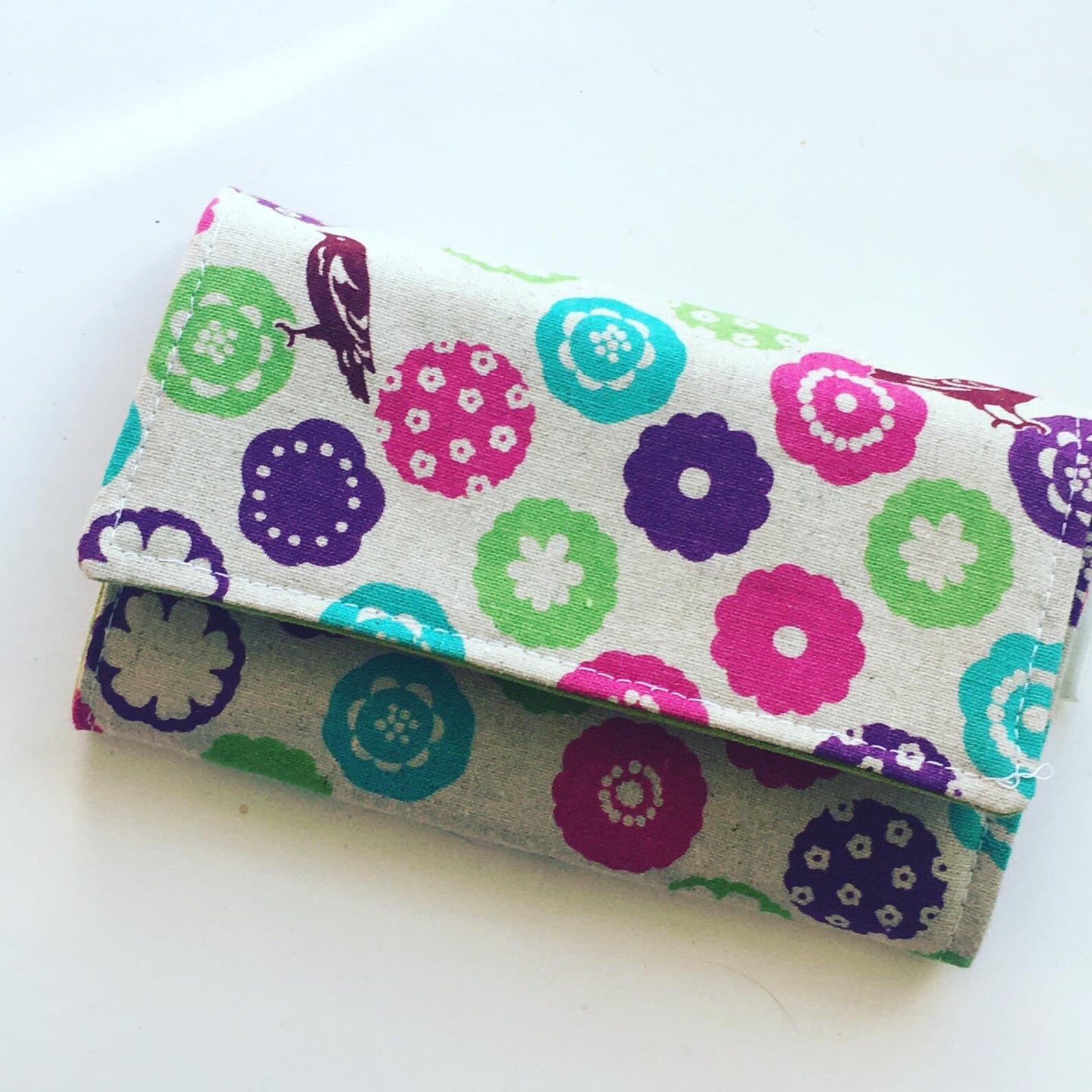 Echino Wallet Linen Wallet Accordion Wallet Minimalist Wallet - Etsy