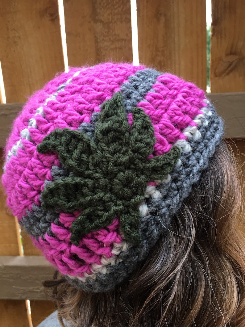 Pot Leaf Crochet Beanie Cannabis Hat One Love Hat - Etsy