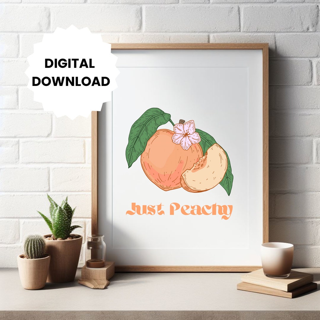 Just Peachy Wall Art Peach Printable Digital Download Wall Art Peach ...